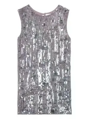 P.a.r.o.s.h Sequin-embellished Mini Dress - Silver