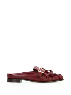 Fendi Fringe Buckle-detail Mules - Red