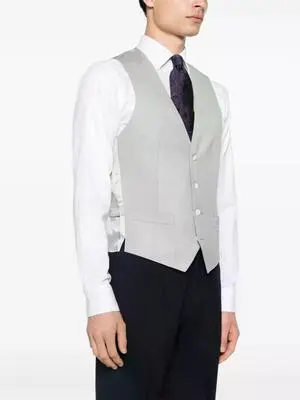 Corneliani Herringbone-pattern Virgin Wool Waistcoat