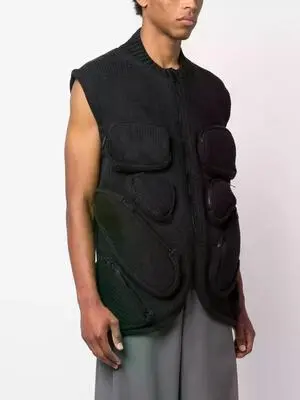 Off-White Multipockets Waffle-knit Gilet