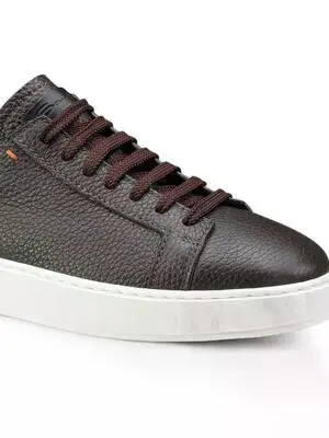 Santoni Clean Icon Mideuce Grained-leather Sneakers