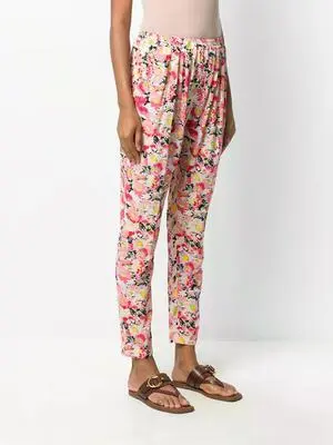Stella McCartney Floral Print Cotton Trousers - Pink