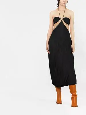 Stella McCartney Triangle-bra Halterneck Midi Dress