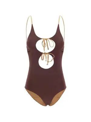 MAISON ANAMI Reversible Cut-out Swimsuit - Brown