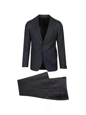 Tagliatore Vesuvio Prince Of Wales Check Suit - Blue
