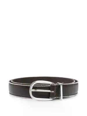 Peserico Bead-trim Leather Belt - Brown