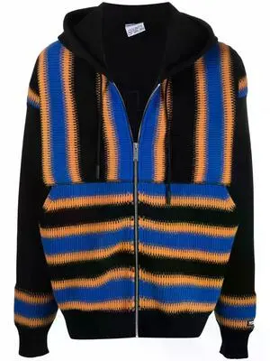 COUNTY OF MILAN Satellite Cross Zipped Hoodie - Black