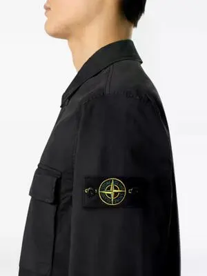 Stone Island Logo-patch Cotton-twill Shirt Jacket