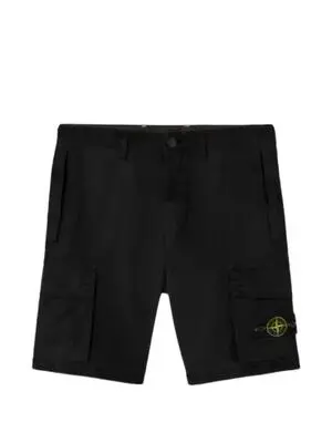 Stone Island Logo-patch Cargo Shorts - Black