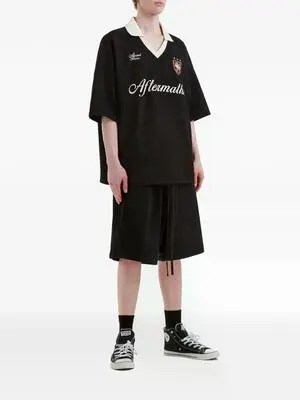 AFTERMATHS Drawstring-waist Logo-patch Shorts