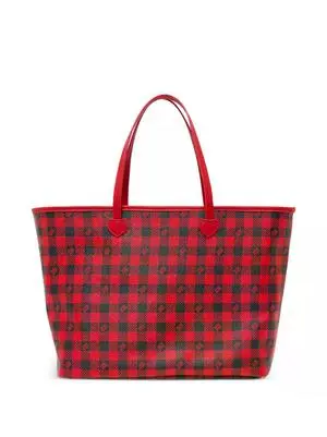 AAPE BY *A BATHING APE Check-pattern Heart-patch Tote Bag