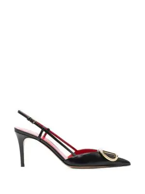 Valentino Garavani Logo-appliqué Mules - Black