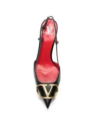 Valentino Garavani Logo-appliqué Mules - Black