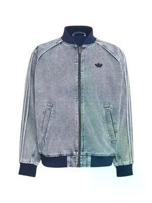 Adidas Logo-embroidered Denim Jacket - Blue