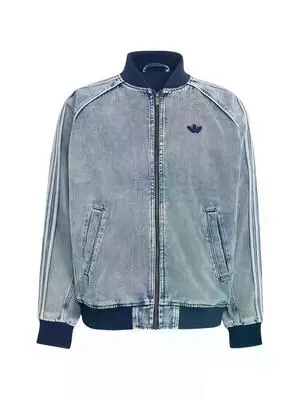 Adidas Logo-embroidered Denim Jacket - Blue