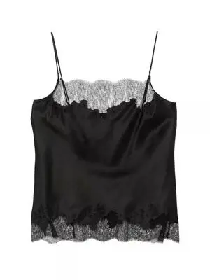 Carine Gilson Lace-trimmed Silk Camisole - Black