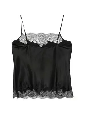 Carine Gilson Lace-trimmed Silk Camisole - Black