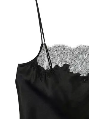Carine Gilson Lace-trimmed Silk Camisole - Black