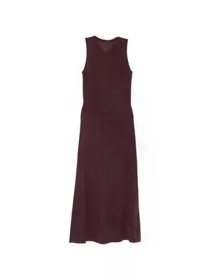 Liviana Conti Sleeveless V-neck Midi Knitted Dress - Purple
