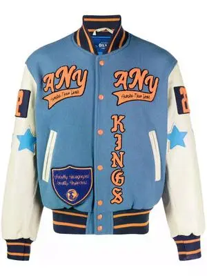 AWAKE NY Lion-patch Sport Jacket - Blue