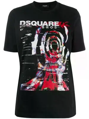 Dsquared2 Logo Printed T-shirt - Black