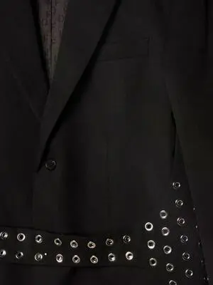 Off-White Eyelet-embellished Wool Blazer