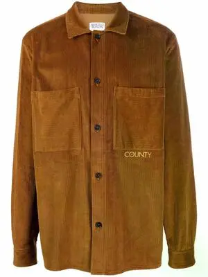 COUNTY OF MILAN Corduroy Long-sleeve Shirt - Brown