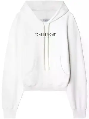 Off-White Slogan-print Drawstring Hoodie - White