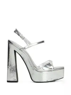 Schutz Metallic-effect Platform Sandals - Silver