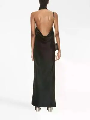 Off-White Belt-detail Satin Maxi Dress