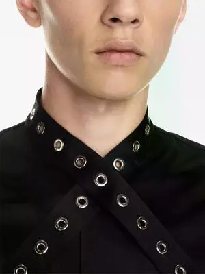 Off-White Eyelet-strap Silk Shirt
