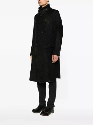 Masnada Herringbone Double-breasted Coat - Grey