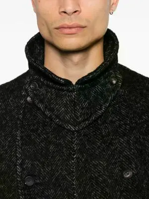 Masnada Herringbone Double-breasted Coat