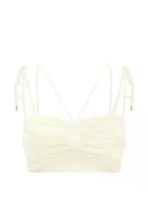 MAISON ANAMI Ruched-detail Tie-fastening Bikini Top - Neutrals