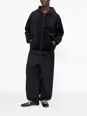 Y3 Velvet Zip-up Hoodie - Black