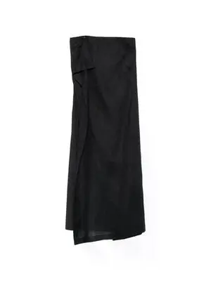 Liviana Conti Strapless Draped Asymmetric Maxi Dress