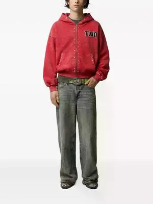 TWOJEYS Studded Zip-up Hoodie