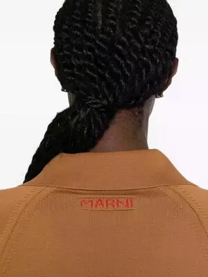 Marni Logo-embroidered Pointelle-knit Cardigan