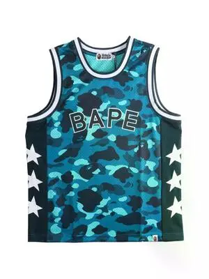 A BATHING APE Camo-print Star-patch T-shirt