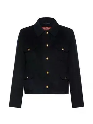 Max Mara Buttoned Fitted Jacket - Blue
