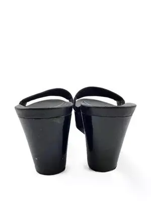 Prada Slip-on Wedge Sandals - Black