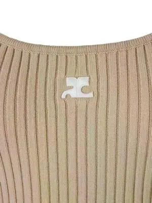 COURREGES Reedition Ribbed-knit Top - Neutrals