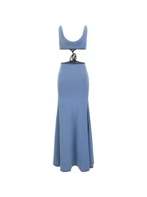 MAISON ANAMI Cut-out Side-slit Maxi Dress