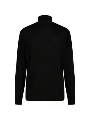 Canali Roll-neck Knitted Sweater - Black