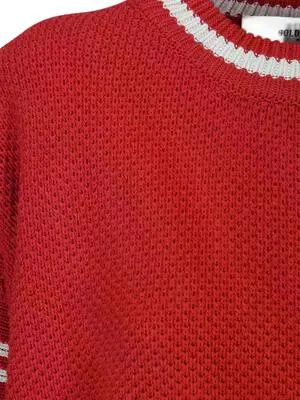GOLDEN GOOSE Logo-embroidered Striped-trim Sweater