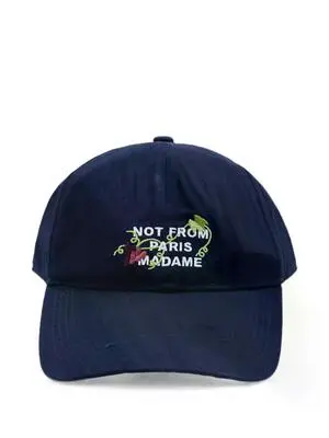 Drole De Monsieur Embroidered Vine-slogan Baseball Cap - Blue