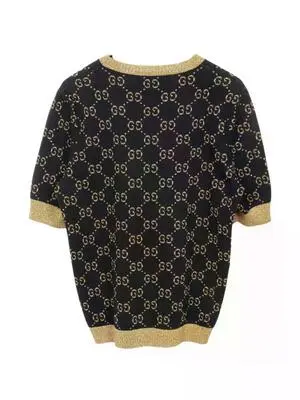 Gucci 2000s Gg Logo-pattern Short-sleeved Sweater