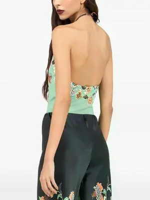 Roberto Cavalli Floral-print Halterneck Bodysuit