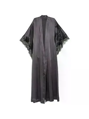 Carine Gilson Lace-trim Robe - Grey