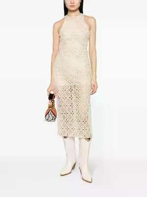 Off-White Arrows Crochet Midi Dress